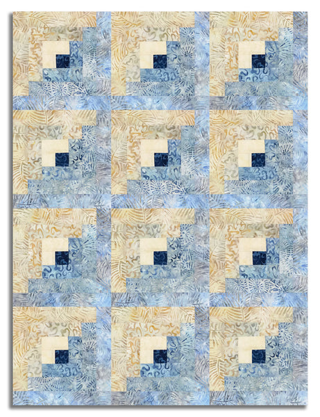 Wilmington Batiks Pre-Cut 12 Block Log Cabin Quilt Kit - Del Mar - Lig – Jordan Fabrics
