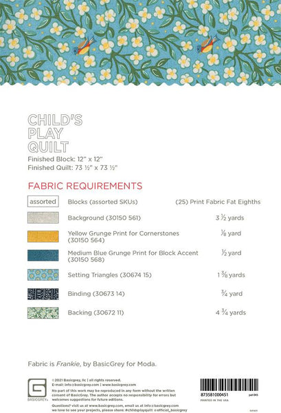 CHILD'S PLAY - BASICGREY Quilt Pattern 045 DIGITAL DOWNLOAD – Jordan Fabrics