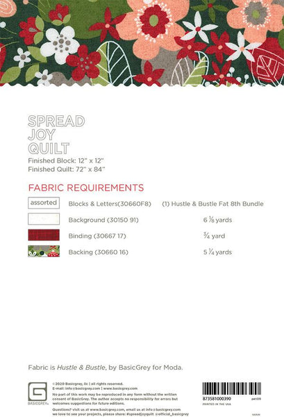 SPREAD JOY - BASICGREY Quilt Pattern 039 DIGITAL DOWNLOAD – Jordan Fabrics