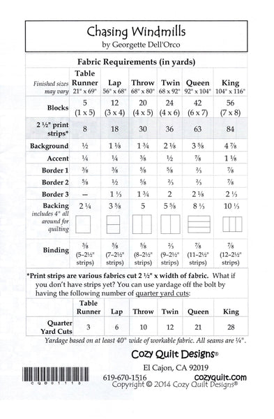 CHASING WINDMILLS - Cozy Quilt Designs Pattern – Jordan Fabrics