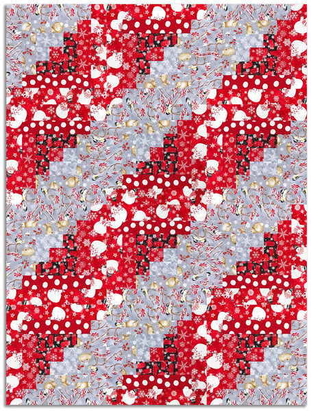 Henry Glass & Co. Pre-Cut 12 Block Log Cabin Quilt Kit - Snow Crew - F ...