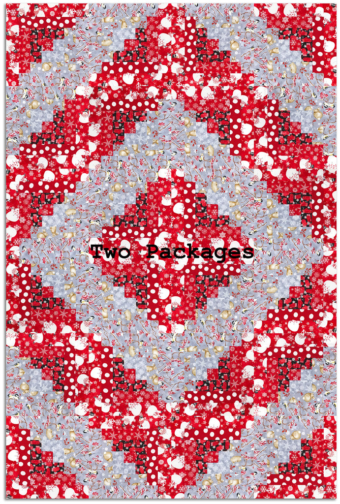 Henry Glass & Co. Pre-Cut 12 Block Log Cabin Quilt Kit - Snow Crew - F ...