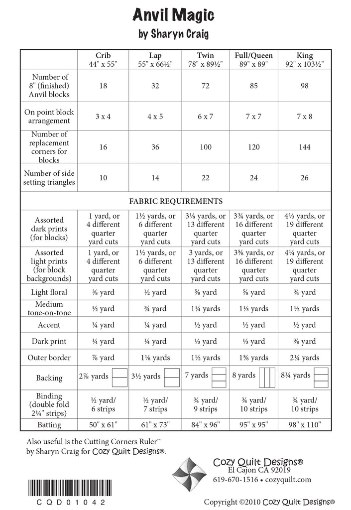 ANVIL MAGIC - Cozy Quilt Designs Pattern – Jordan Fabrics