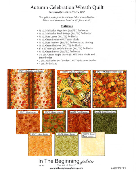 Autumn Celebration Wreath Quilt Pattern - In The Beginning Quilt Patte ...