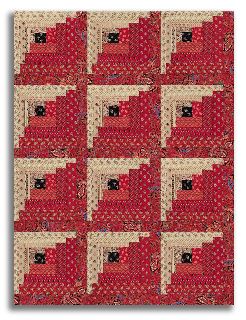 Windham Circa: Turkey Red Pre-Cut Curvy Log Cabin Quilt Kit - Red & Cr ...