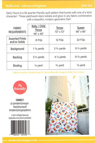 EARLY HOURS - Modernly Morgan Pattern MM-023 – Jordan Fabrics