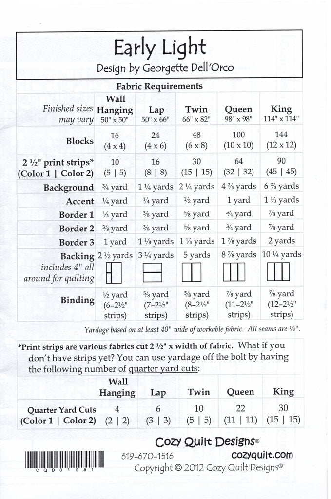 EARLY LIGHT - Cozy Quilt Designs Pattern – Jordan Fabrics