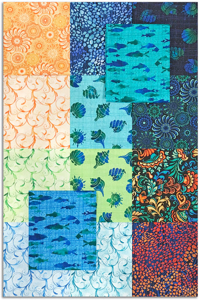Matt's Benartex Pre-Cut 14 Piece Fat Quarter Bundle - Atlantis – Jordan ...