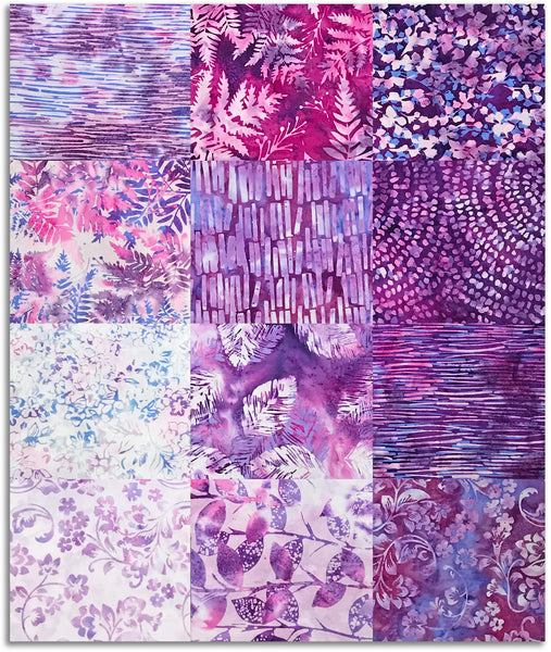 Matt's Hand-Cut Hoffman Batiks Pre-Cut 12 Piece Fat Quarter Bundle - B ...