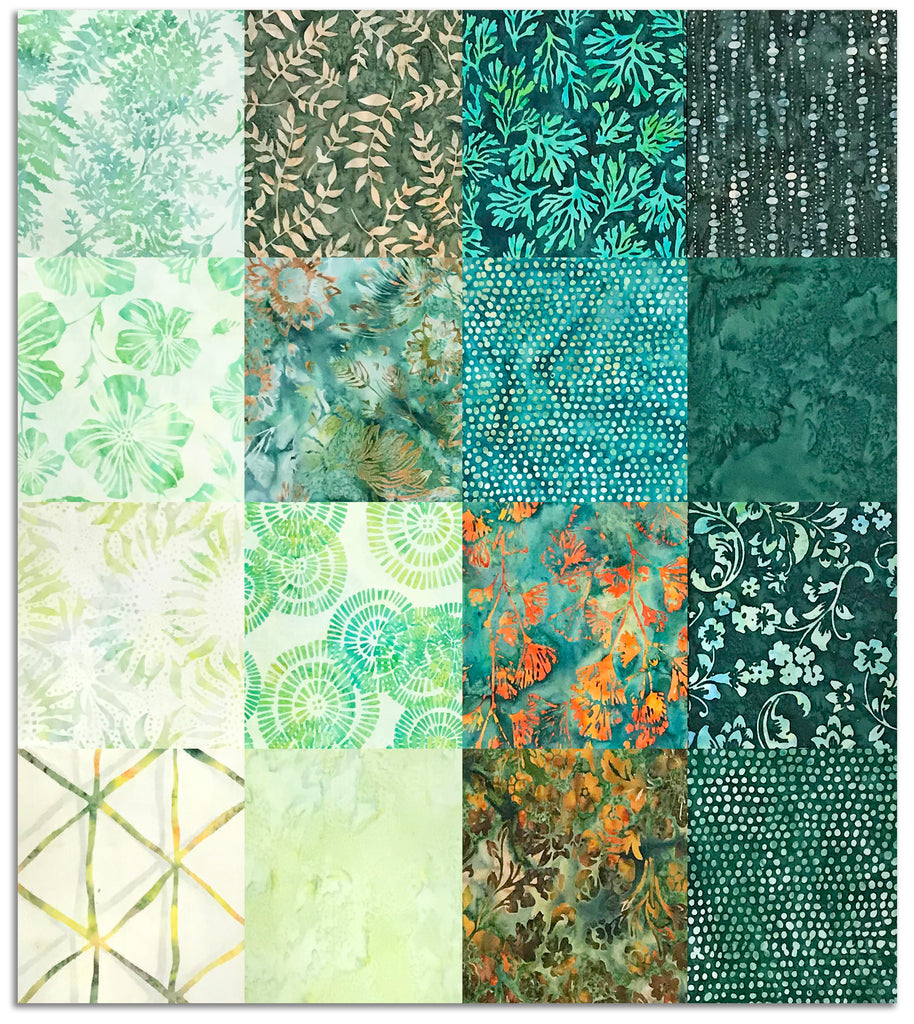 Matt's Hand-Cut Hoffman Batiks Pre-Cut 16 Piece Fat Quarter Bundle - S ...