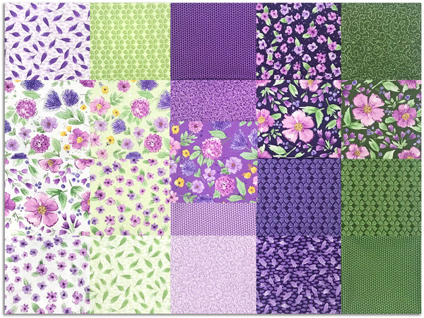 Matt's Riley Blake Pre-Cut 21 Piece Fat Quarters - Plum Petals – Jordan ...