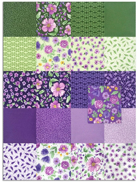 Matt's Riley Blake Pre-Cut 21 Piece Fat Quarters - Plum Petals – Jordan ...