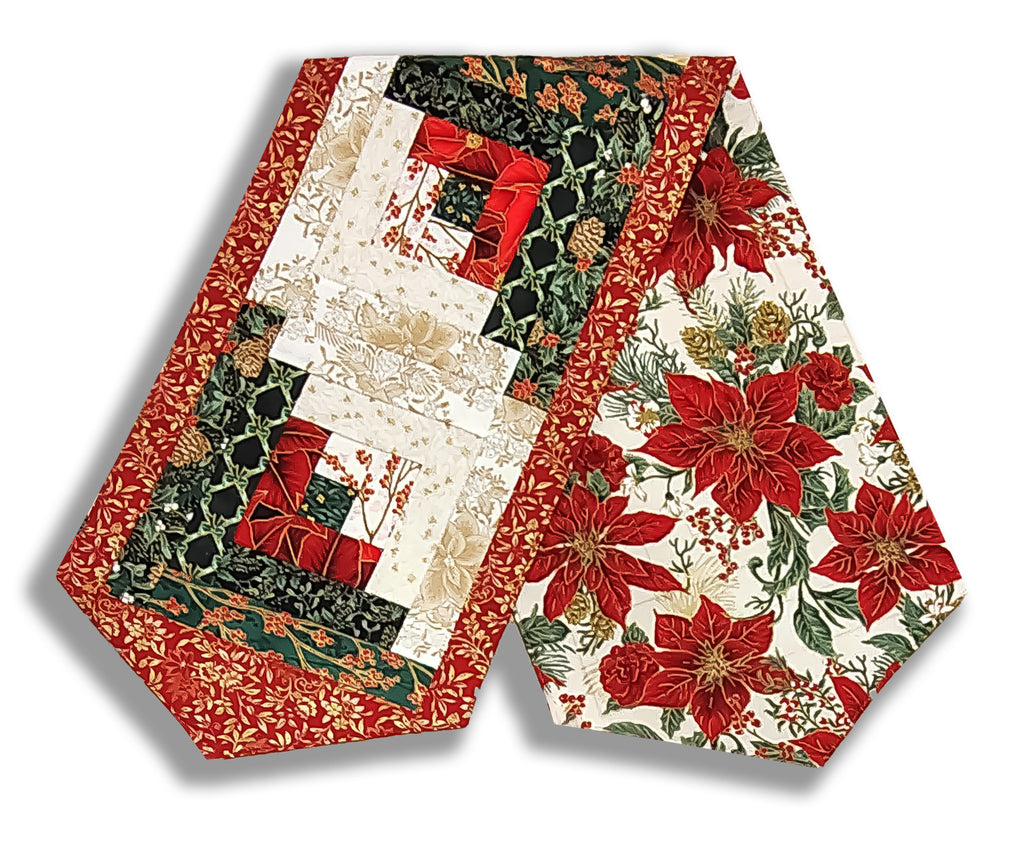 Fully FINISHED Log Cabin Table Runner - Festive Finery – Jordan Fabrics