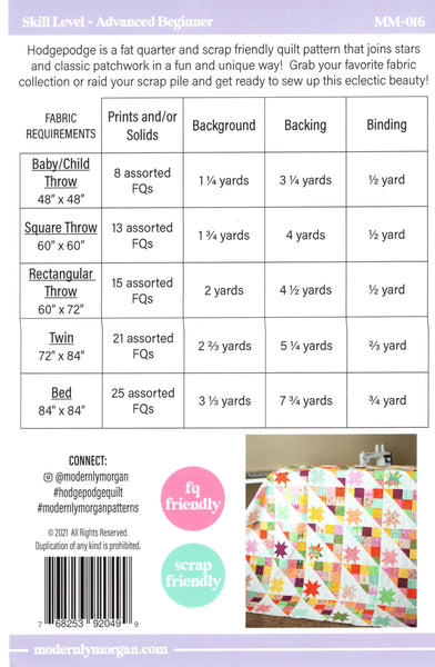 HODGEPODGE - Modernly Morgan Pattern MM-016 – Jordan Fabrics