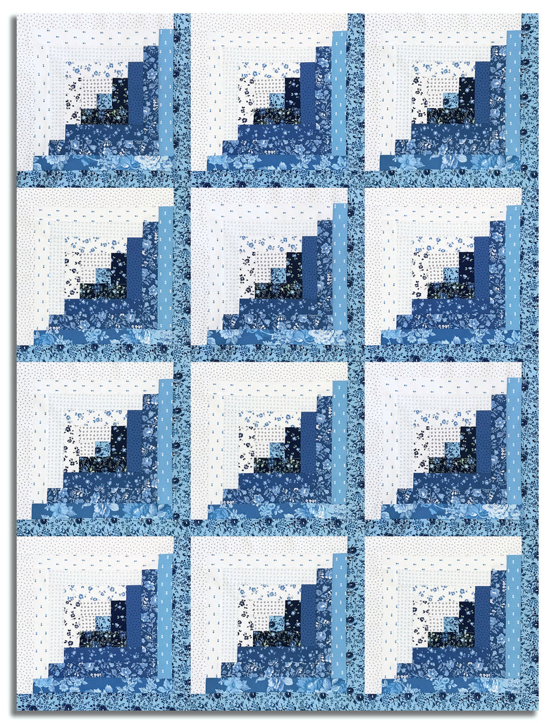 Moda Pre-Cut JUMBO 12 Block Log Cabin Quilt Kit - Blueprint – Jordan ...
