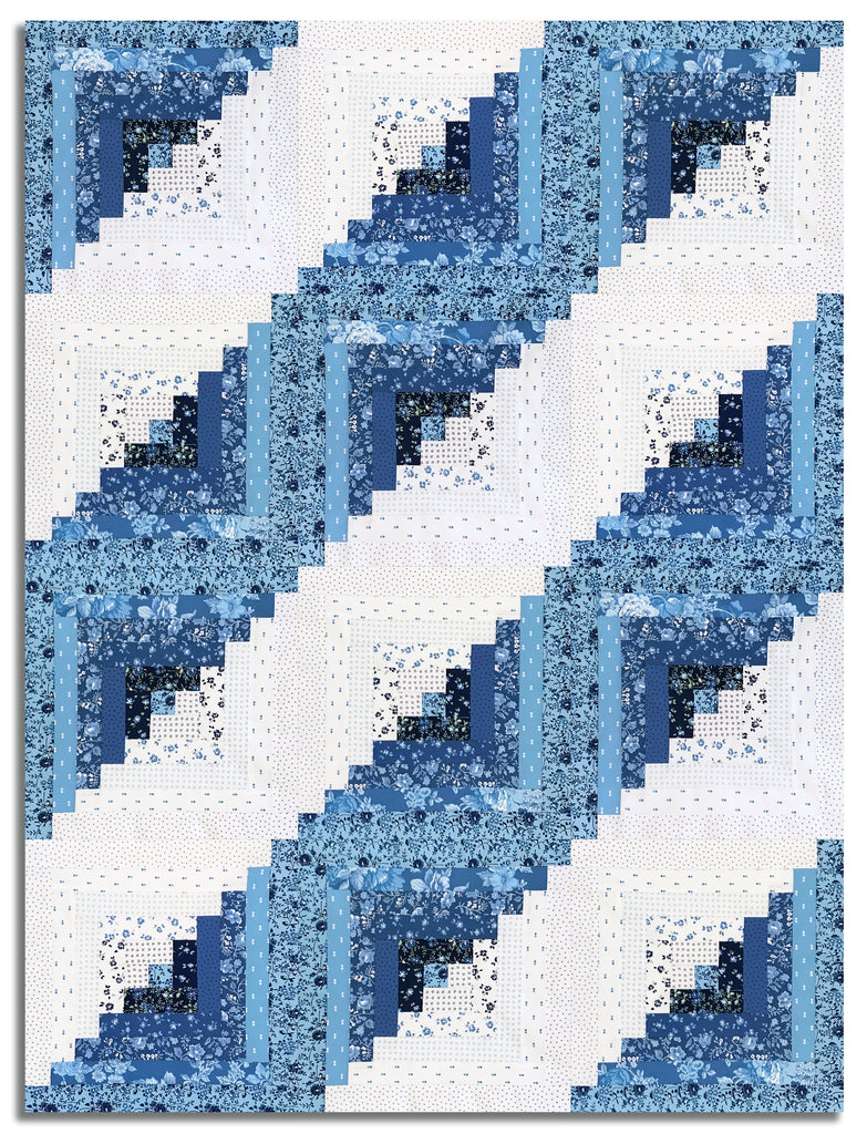 Moda Pre-Cut JUMBO 12 Block Log Cabin Quilt Kit - Blueprint – Jordan ...