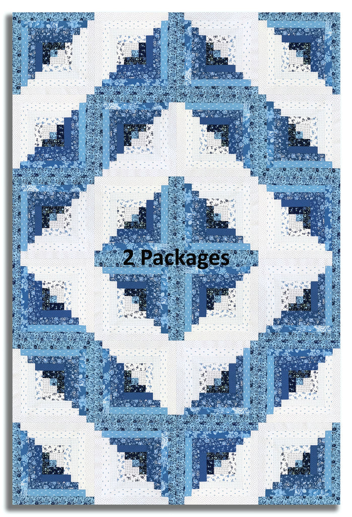 Moda Pre-Cut JUMBO 12 Block Log Cabin Quilt Kit - Blueprint – Jordan ...