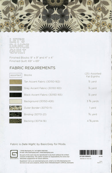 LET'S DANCE - BASICGREY Quilt Pattern 063 – Jordan Fabrics