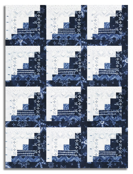 Moda Pre-Cut 12 Block Log Cabin Quilt Kit - Winter Chill – Jordan Fabrics