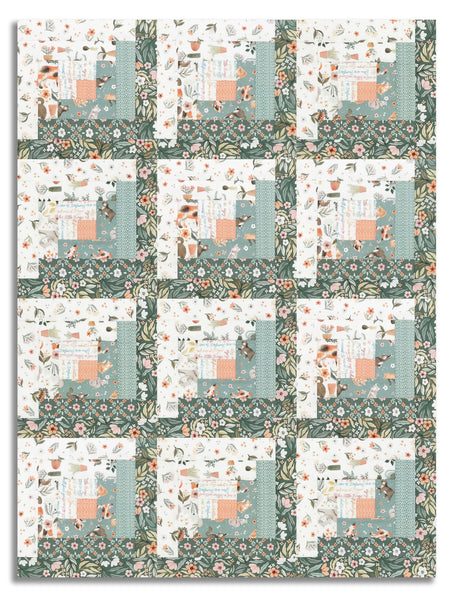 Windham Pre-Cut 12 Block Log Cabin Quilt Kit - Petal and Purr – Jordan ...