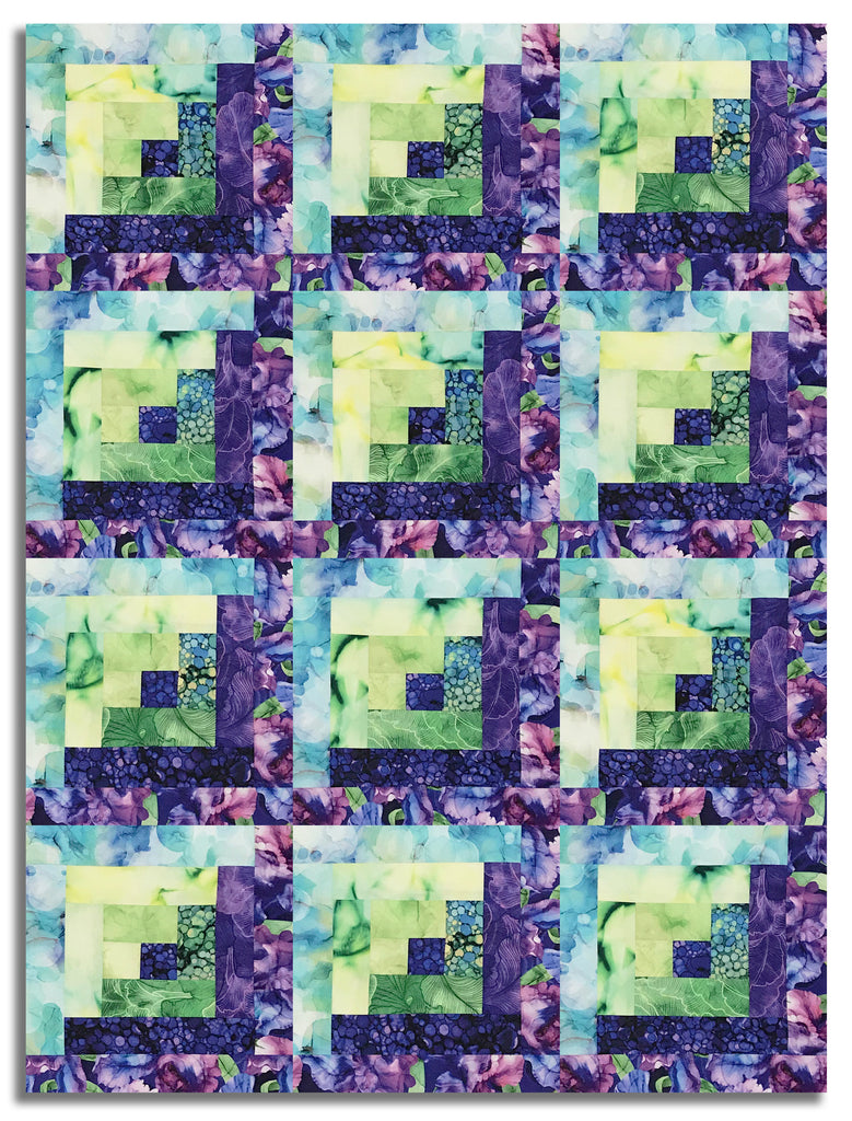 Northcott Pre-Cut 12 Block Log Cabin Quilt Kit - Infatuation – Jordan ...