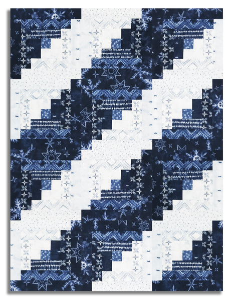 Moda Pre-Cut 12 Block Log Cabin Quilt Kit - Winter Chill – Jordan Fabrics