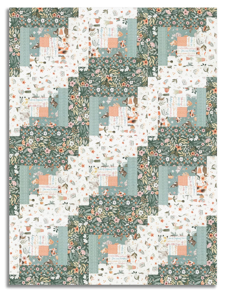 Windham Pre-Cut 12 Block Log Cabin Quilt Kit - Petal and Purr – Jordan ...
