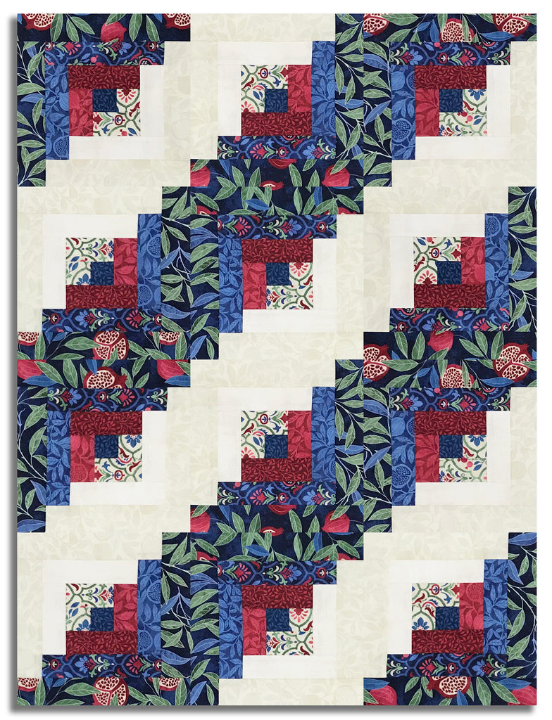 Northcott Pre-Cut 12 Block Log Cabin Quilt Kit - Pomegranate – Jordan ...