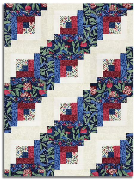 Northcott Pre-Cut 12 Block Log Cabin Quilt Kit - Pomegranate – Jordan ...