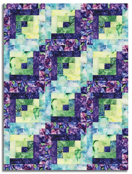 Northcott Pre-Cut 12 Block Log Cabin Quilt Kit - Infatuation – Jordan ...