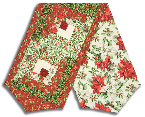 Fully FINISHED Log Cabin Table Runner - Holiday Joy – Jordan Fabrics