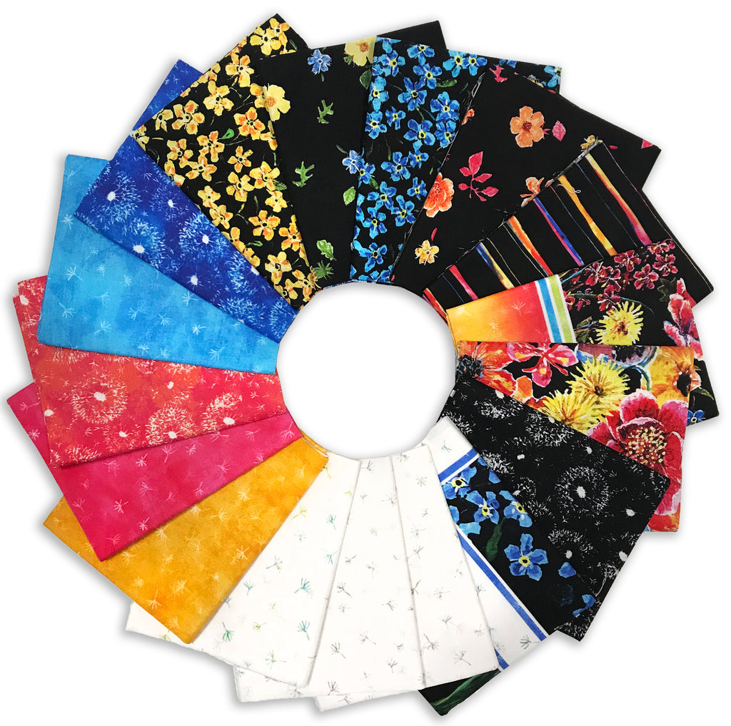 P&B Textiles Pre-Cut 17 Piece Fat Quarter Bundle w/Panel - Jona's Gard ...