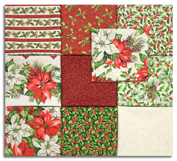Matt's Northcott Digital Pre-Cut 10 Piece Fat Quarter Bundle - Holiday ...