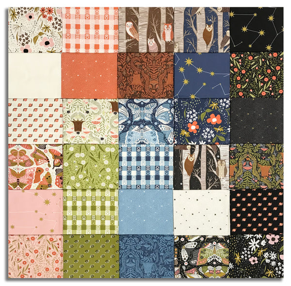 Moda Pre-Cut 31 Piece Fat Quarter Bundle with 36" PANEL - Night Owl ...