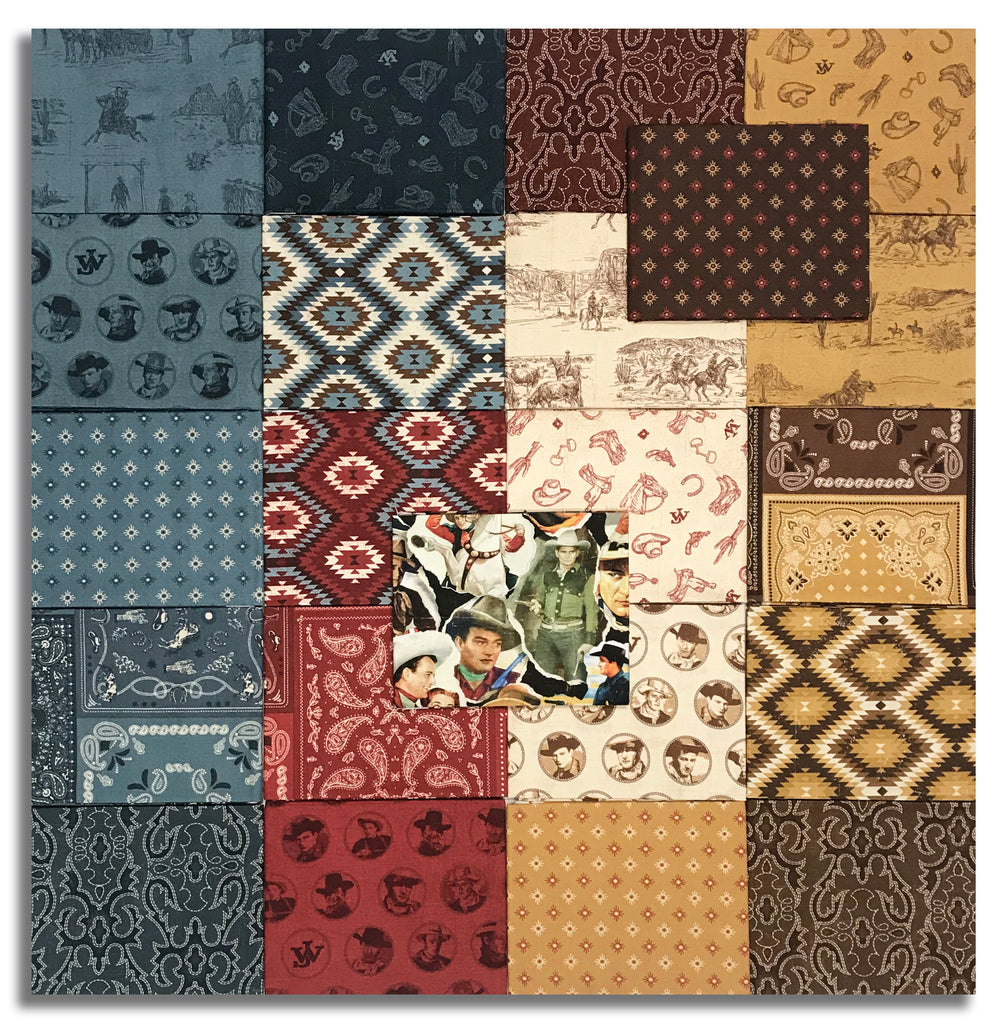 Riley Blake Pre-Cut 22 Piece Fat Quarters FQ 16620 22 - John Wayne Ame ...