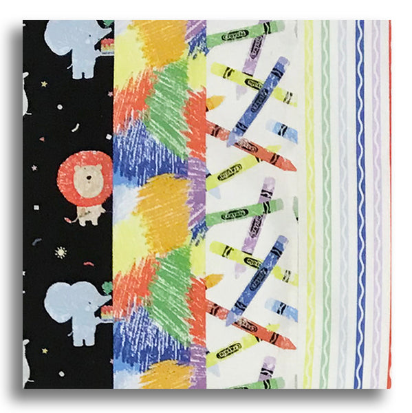 Riley Blake Pre-Cut 24 Block Rail Fence Quilt Kit - New Box Of Crayons ...