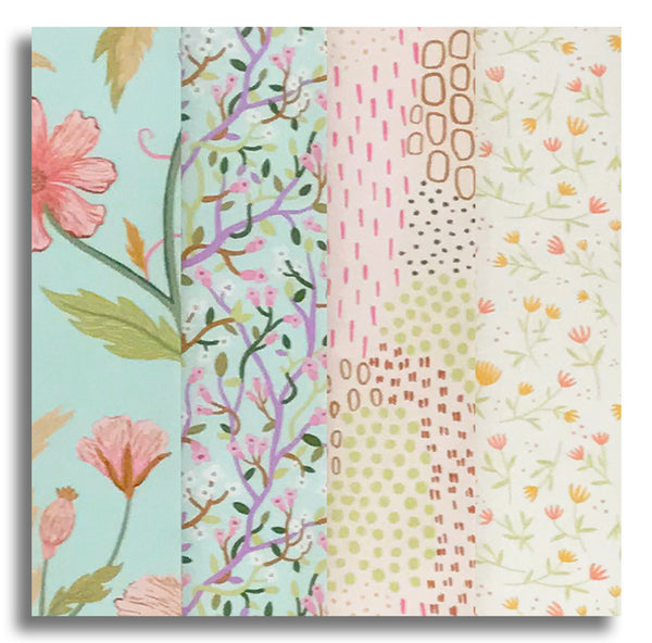 Moda Pre-cut 24 Block Rail Fence Quilt Kit - Floral Fondant - Sky ...