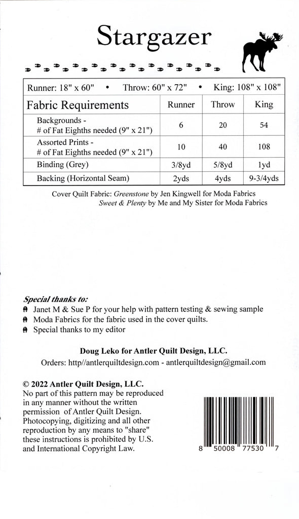STARGAZER - Antler Quilt Design Pattern AQD0292 – Jordan Fabrics