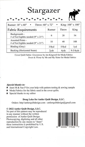 STARGAZER - Antler Quilt Design Pattern AQD0292 – Jordan Fabrics