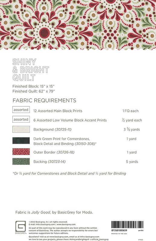 SHINY & BRIGHT - BASICGREY Quilt Pattern 065 – Jordan Fabrics