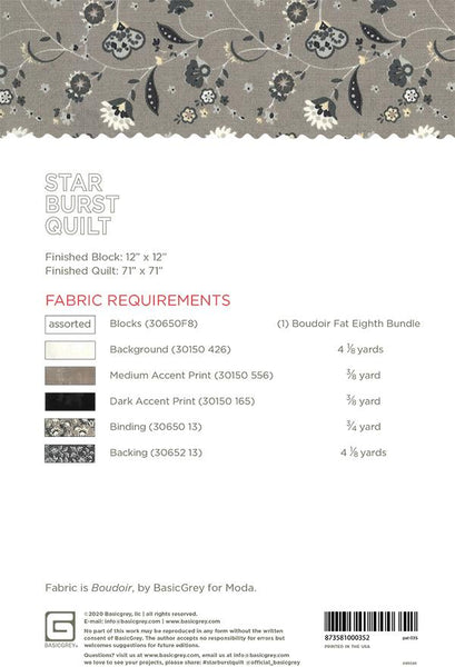STAR BURST - BASICGREY Quilt Pattern 035 DIGITAL DOWNLOAD – Jordan Fabrics