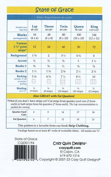 STATE OF GRACE - Cozy Quilt Designs Pattern DIGITAL DOWNLOAD – Jordan ...