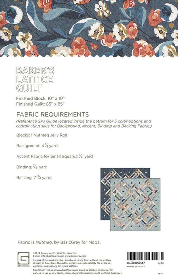 BAKER'S LATTICE - BASICGREY Quilt Pattern 056 DIGITAL DOWNLOAD – Jordan ...