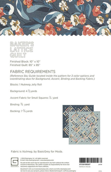 BAKER'S LATTICE - BASICGREY Quilt Pattern 056 DIGITAL DOWNLOAD – Jordan ...