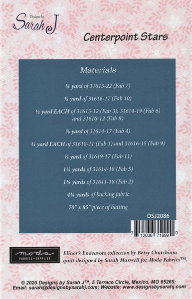 CENTERPOINT STARS - Sarah J. Pattern – Jordan Fabrics