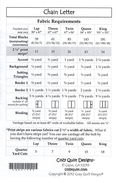 CHAIN LETTER - Cozy Quilt Designs Pattern DIGITAL DOWNLOAD – Jordan Fabrics