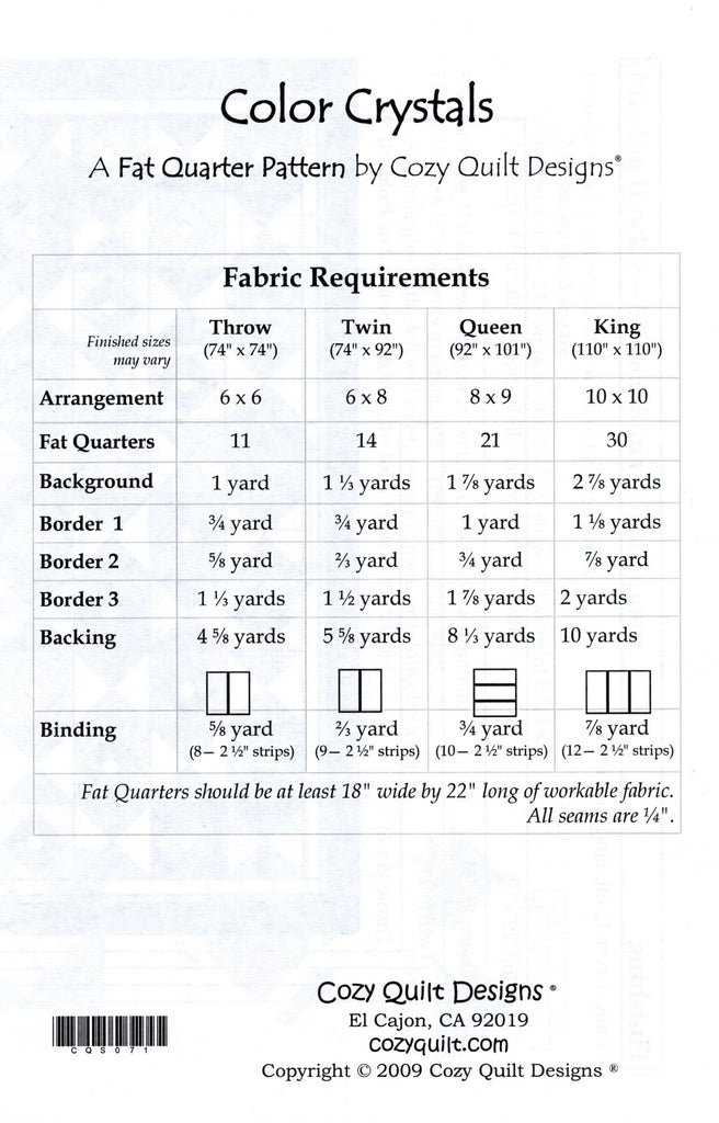 COLOR CRYSTALS - Cozy Quilt Designs Pattern – Jordan Fabrics