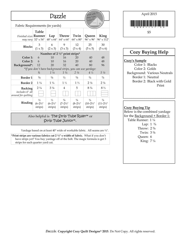 DAZZLE - Cozy Quilt Designs Pattern DIGITAL DOWNLOAD – Jordan Fabrics