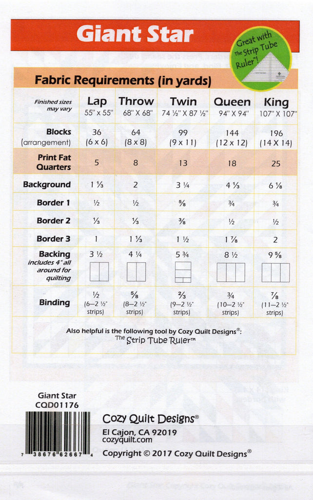 GIANT STAR - Cozy Quilt Designs Pattern DIGITAL DOWNLOAD – Jordan Fabrics