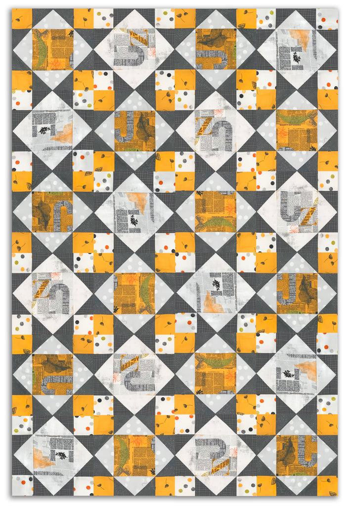 Moda Pre-Cut 12 Block King's Crown Quilt Kit - Filigree - Yellow ...